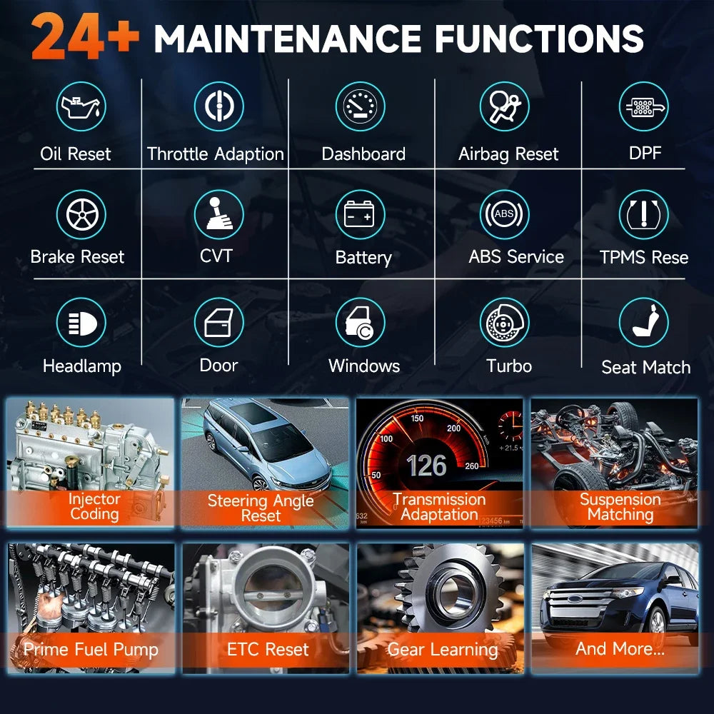 FOXWELL GT60 OBD2 Diagnostic Tool All System Bi-directional Car Code R ...